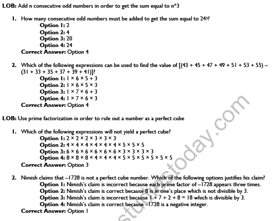 Cbse Class 8 Maths Cubes And Cube Roots Worksheet Set A